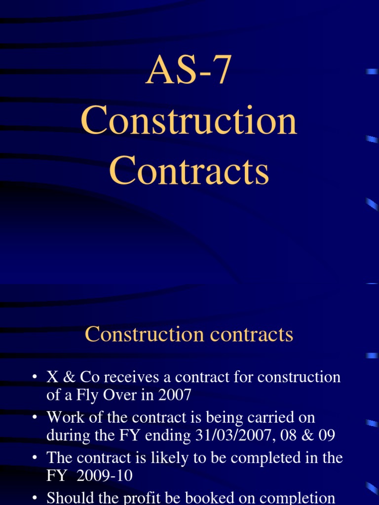 AS-7 Construction Contracts | PDF | Cost | Revenue
