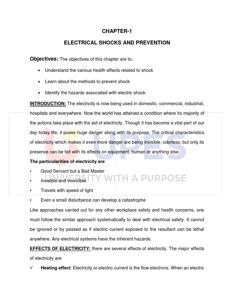 Chapter-1 Electrical Shocks and Prevention | PDF | Fuse (Electrical ...