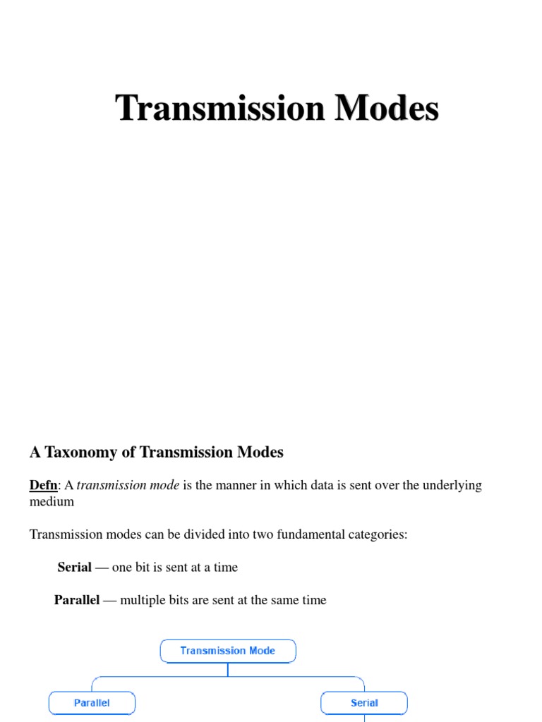 Transmission Modes | PDF | Data Transmission | Duplex (Telecommunications)