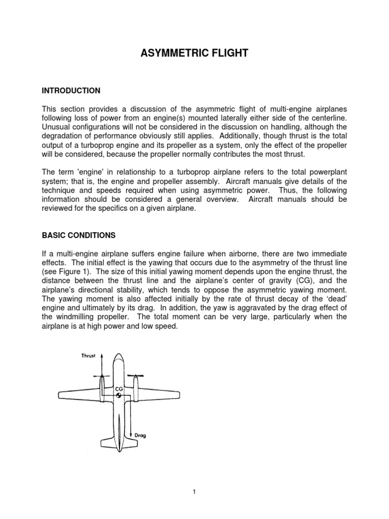 Asymmetric Flight in Multi-Engine Aircraft | PDF | Flight Dynamics ...
