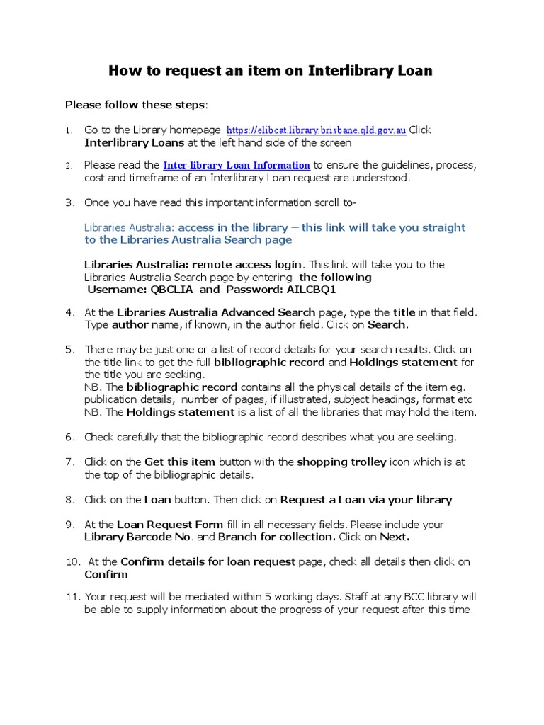 How To Request An Interlibrary Loan | PDF | Law | Computers