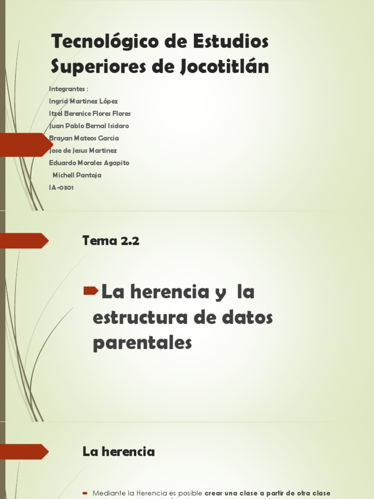 La herencia y las estructuras de datos parentales: conceptos ...