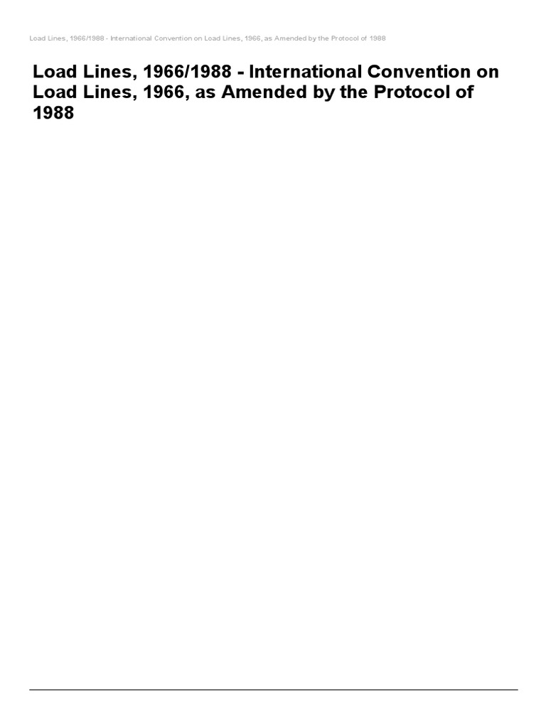 International Load Lines Convention 1988 | PDF | Treaty ...