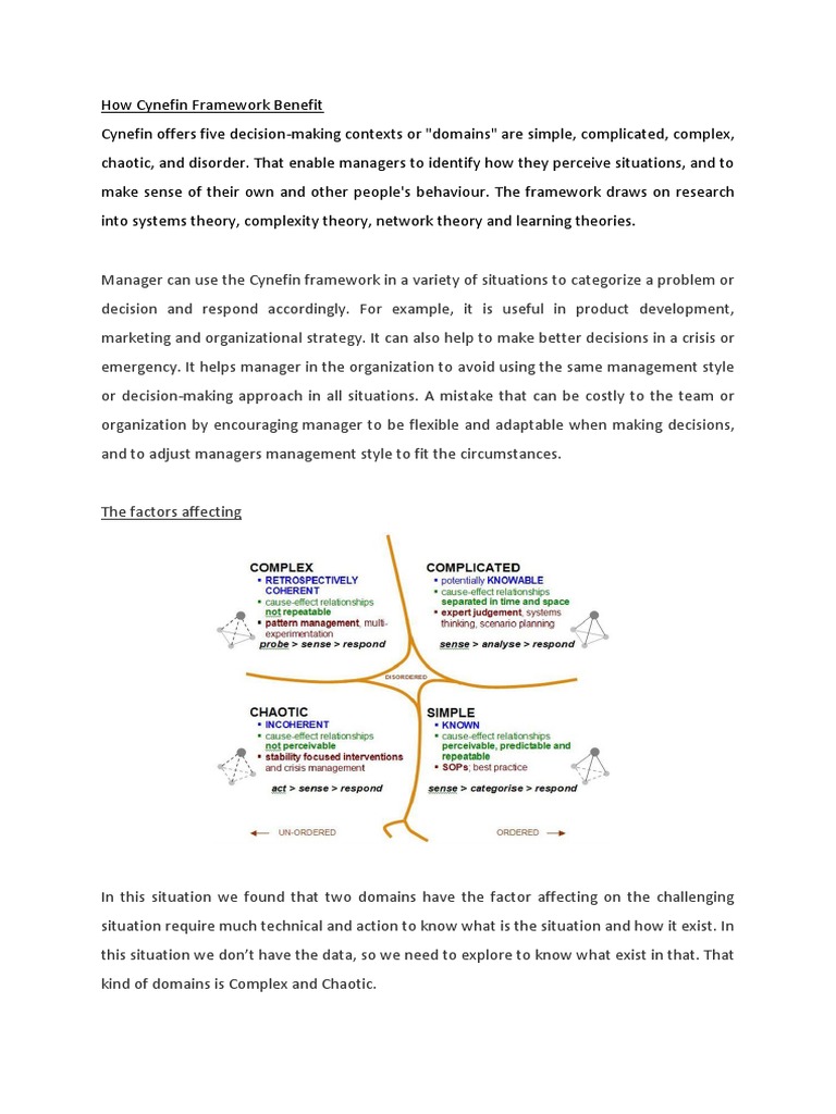 Report For Cynefin Framework | PDF | Psychological Concepts | Cognition