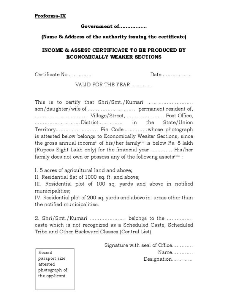 Recent Passport Size Attested Photograph of The Applicant | PDF