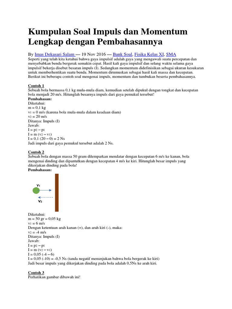 Soal dan Pembahasan Momentum Kelas XI | PDF