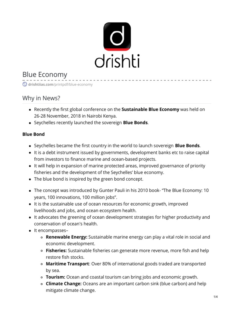 The Blue Economy | PDF | Sustainability | Economic Development