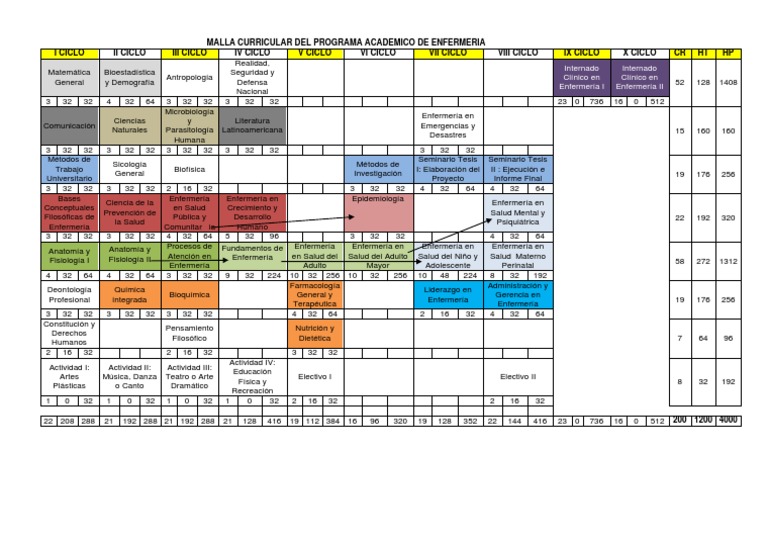 Malla Curricular Enfermería | PDF | Enfermería | Ciencias de la Salud