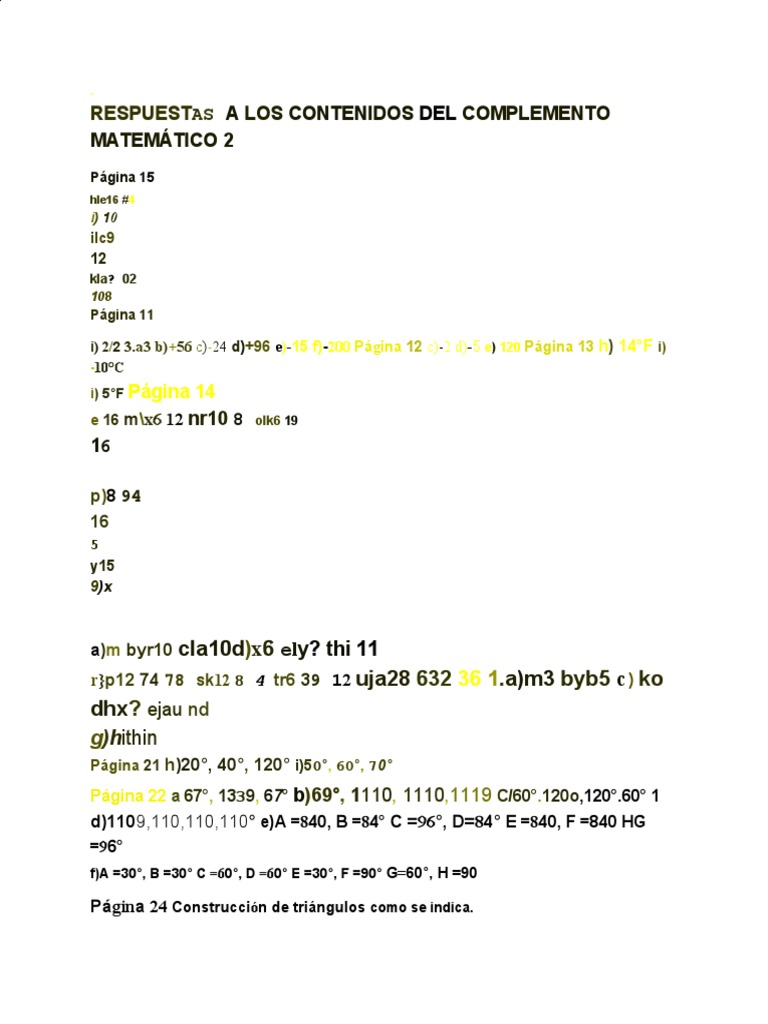 Respuestas Complemento Matematico 2 | PDF | Naturaleza