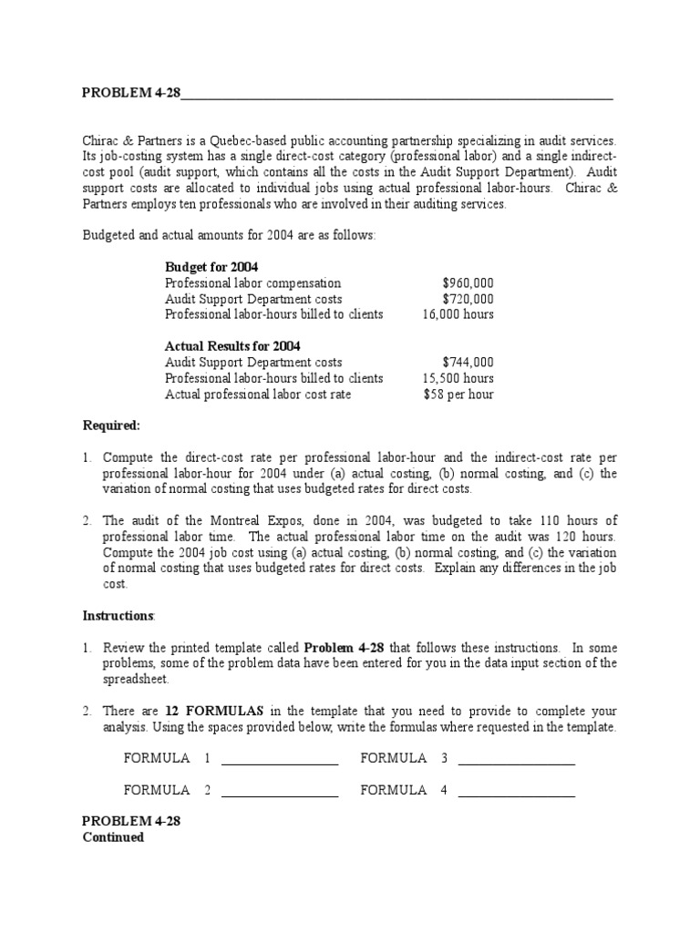 Job Costing Pdf Audit Spreadsheet