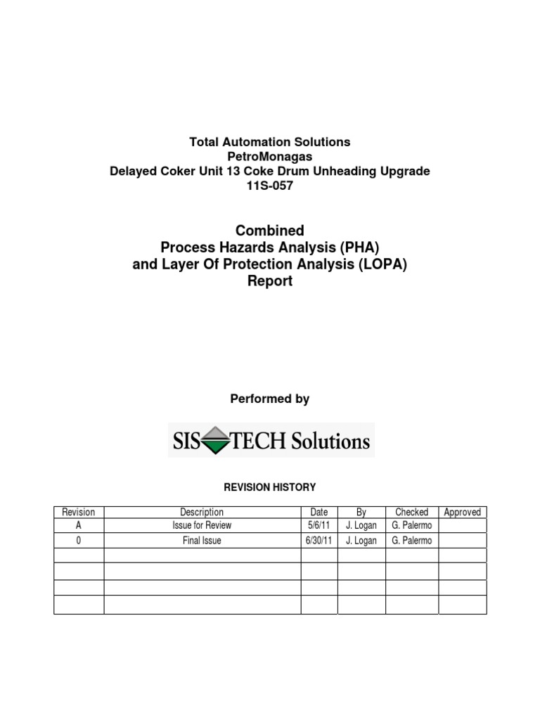 PHA-LOPA Report Rev 0-2 PDF | PDF | Occupational Safety And Health ...