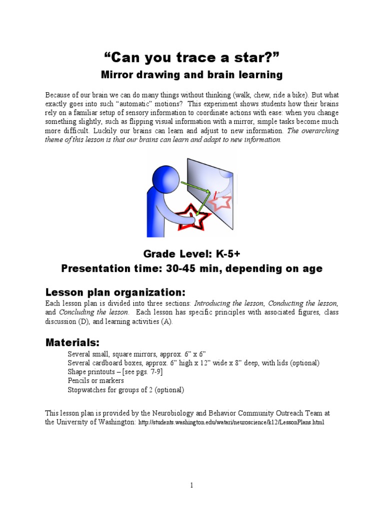 "Can You Trace A Star?": Mirror Drawing and Brain Learning | PDF ...
