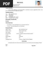 Simple Biodata Format | PDF