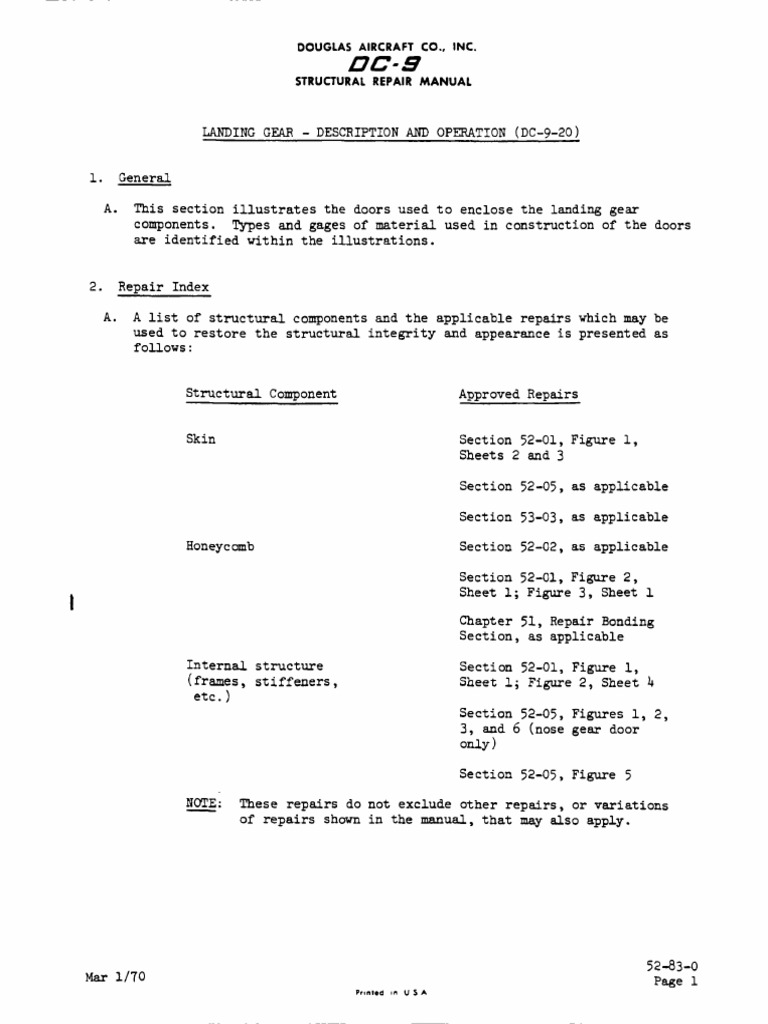 Douglas Aircraft Co., Inc. Structural Repair Manual: Mar l/T0 | PDF ...