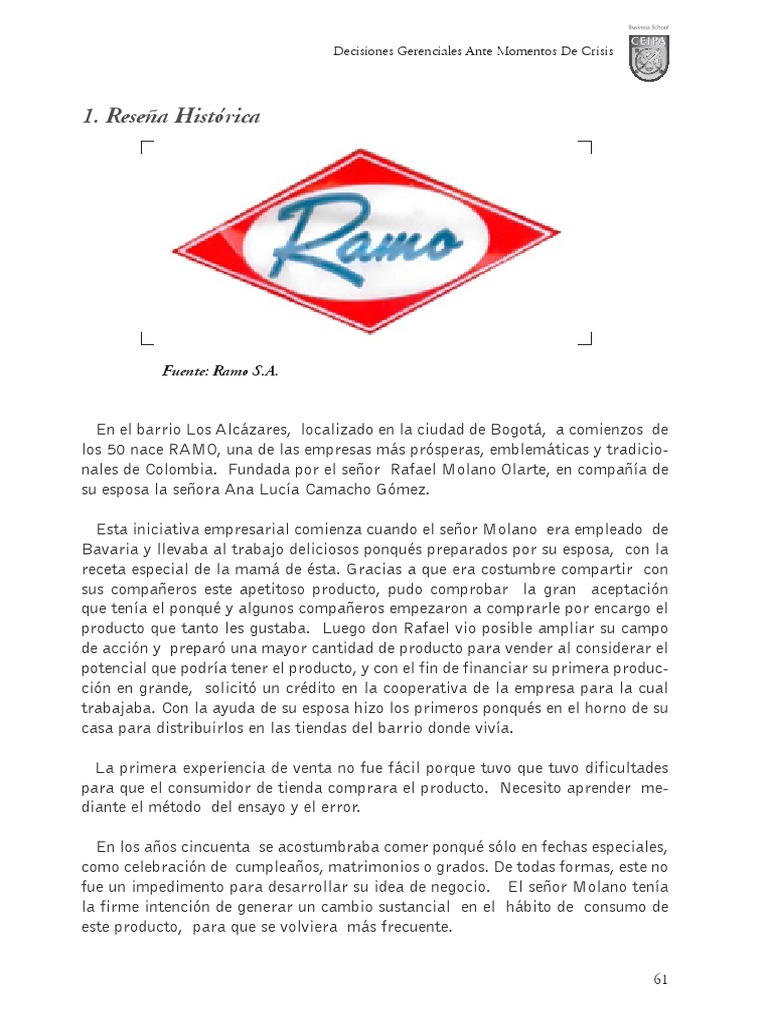Historia de Ramo S.A. y su crecimiento | PDF | Marketing | Colombia