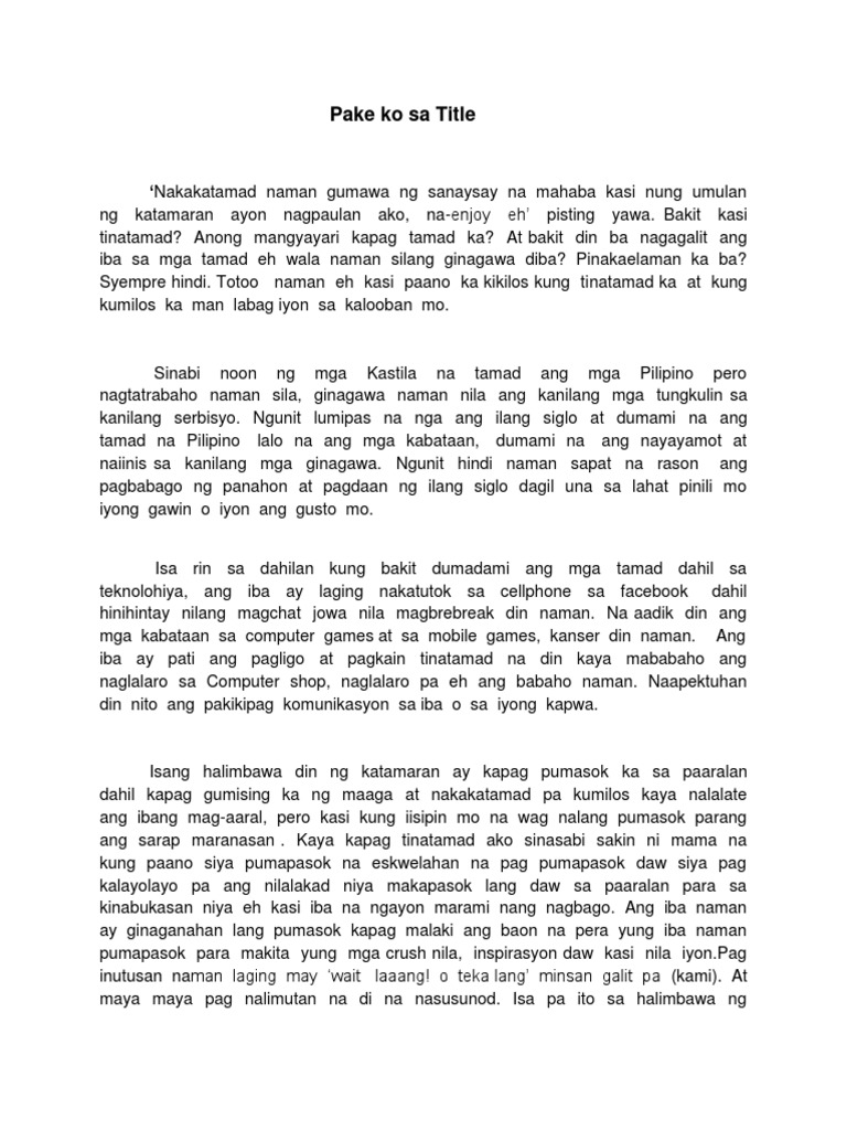 Pake Ko Sa Title | PDF