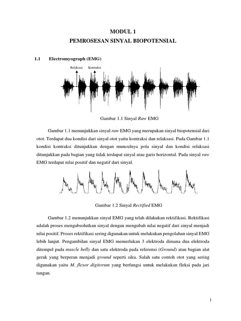 Modul 1 Pemrosesan Sinyal Biopotensial: 1.1 Electromyograph (EMG) | PDF