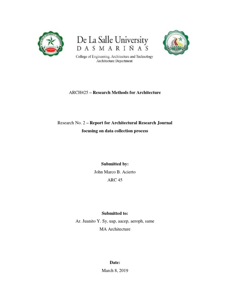 ARCH425 - Research Methods For Architecture: Focusing On Data ...