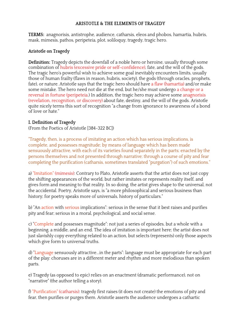 Aristotelian Tragedy Terms | PDF | Tragedy | Aristotle