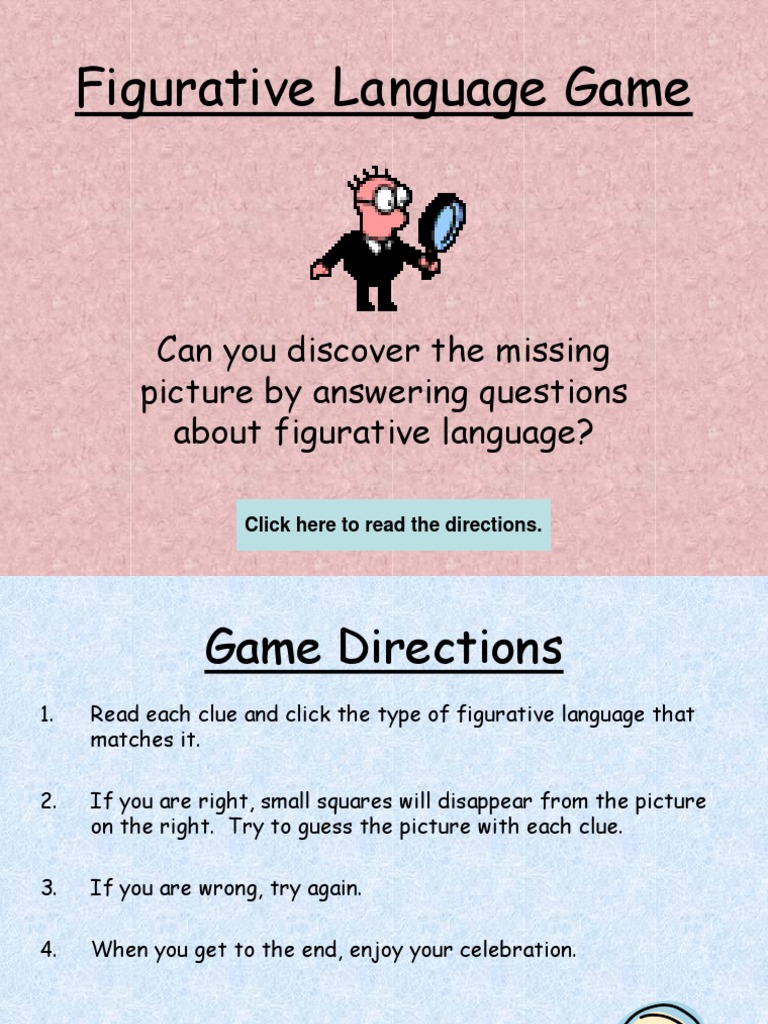 Figurative Language Game: Can You Discover The Missing Picture by ...