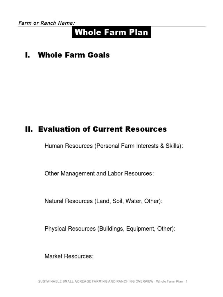 Whole Farm Plan Template | Download Free PDF | Livestock | Crop Rotation