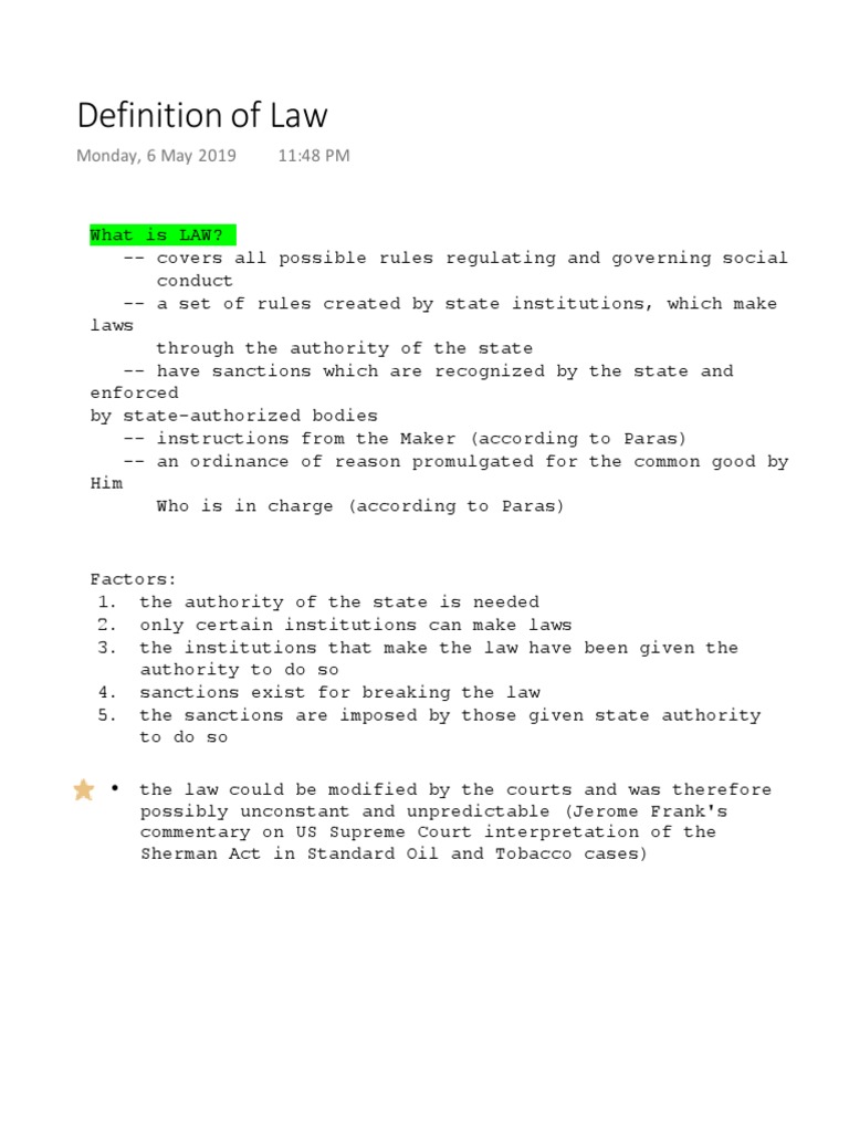 Definition of Law | PDF