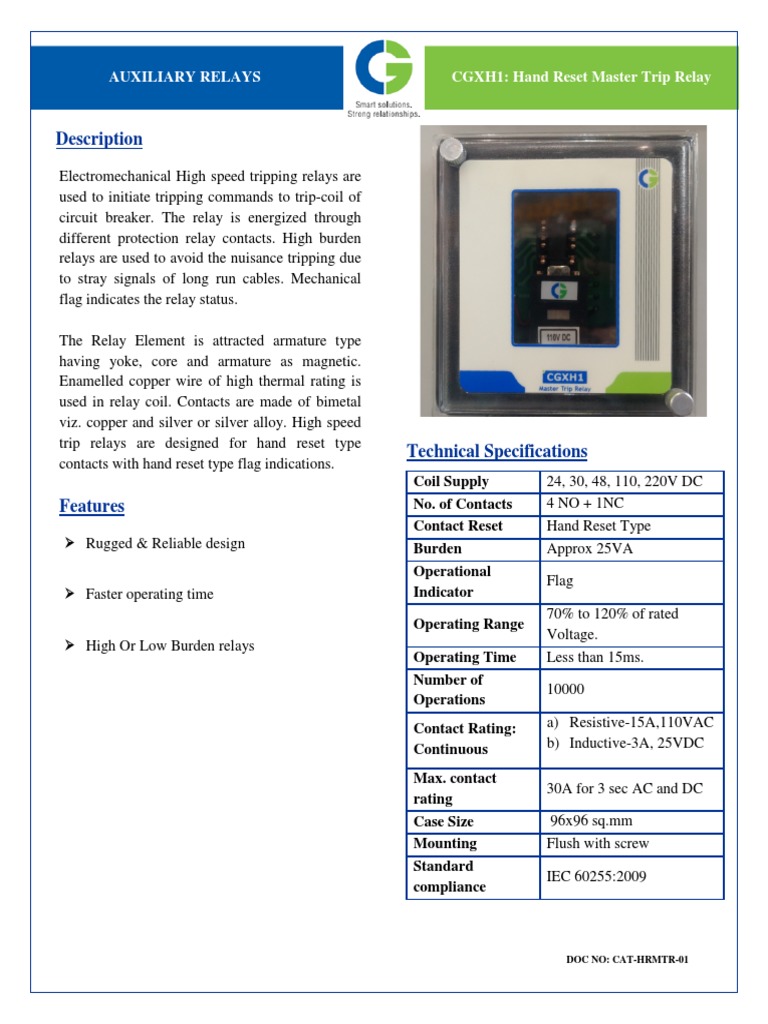 High-Speed Electromechanical Trip Relay for Circuit Breaker Tripping ...