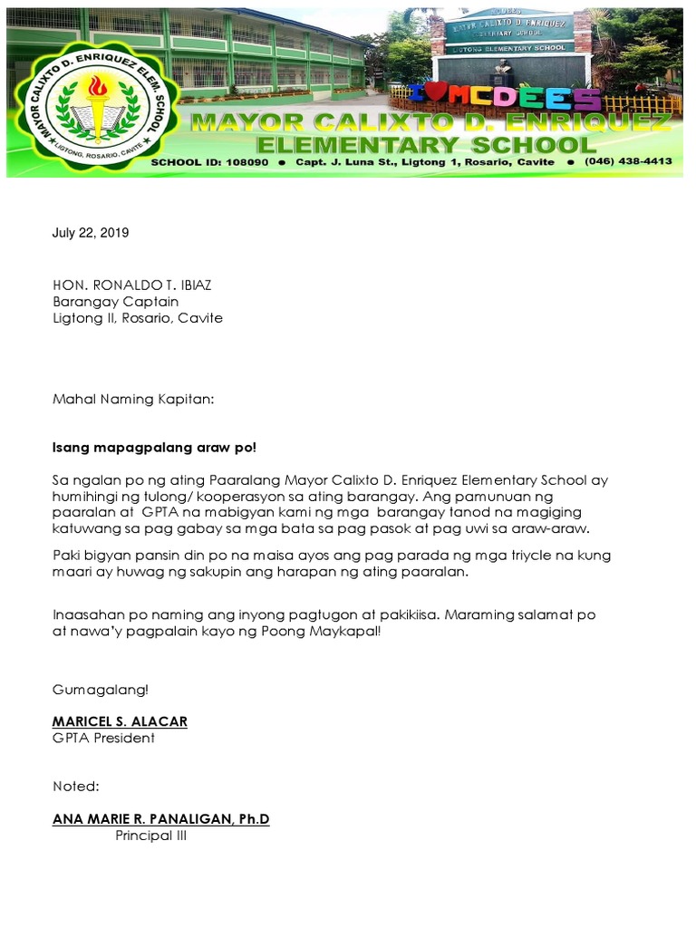 Letter To Barangay
