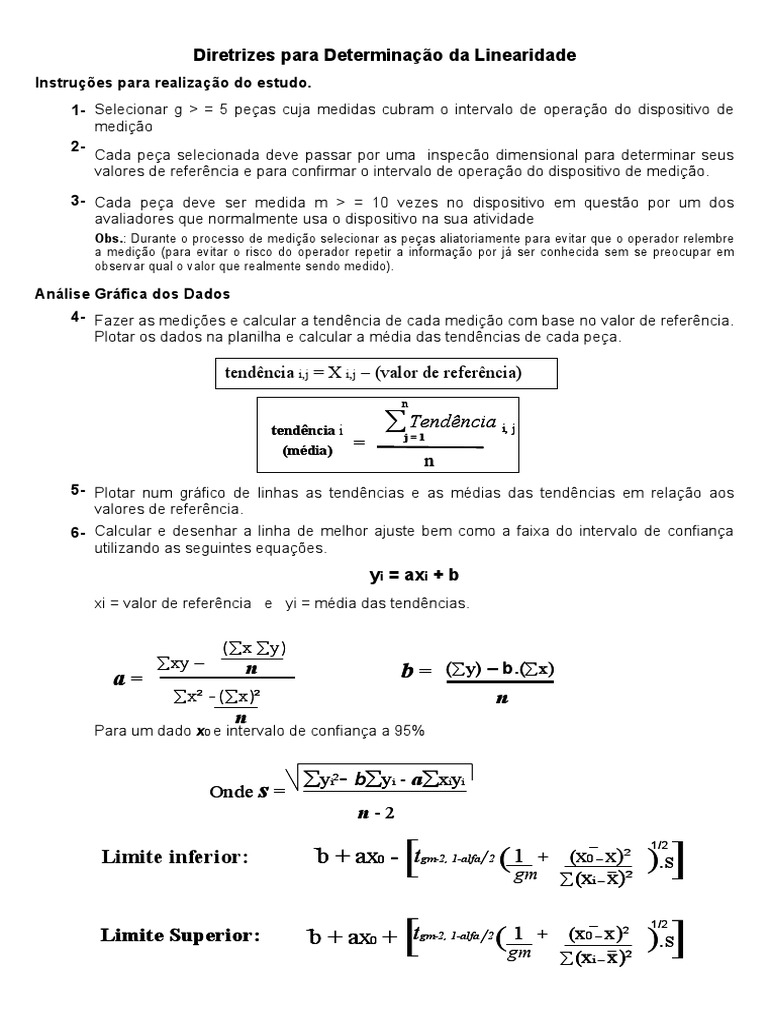 MSA - Estudo de Linearidade Desbloqueado | PDF | Correlação e ...