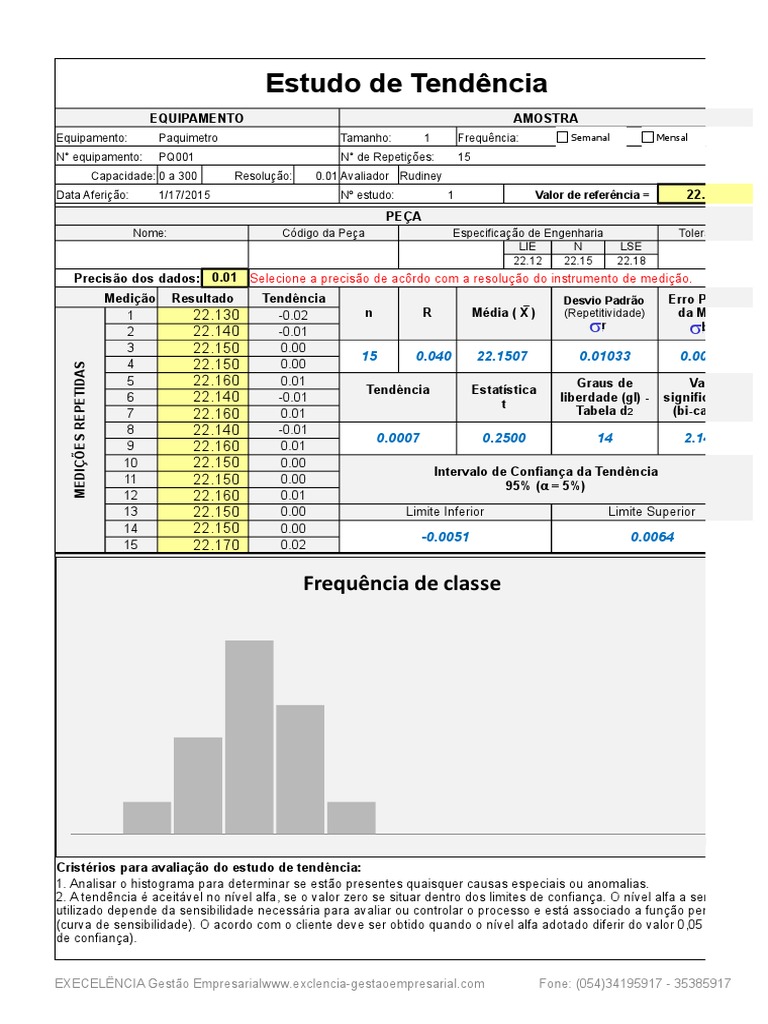 MSA - Estudo de Tendência - Desbloqueado | PDF | Desvio padrão ...