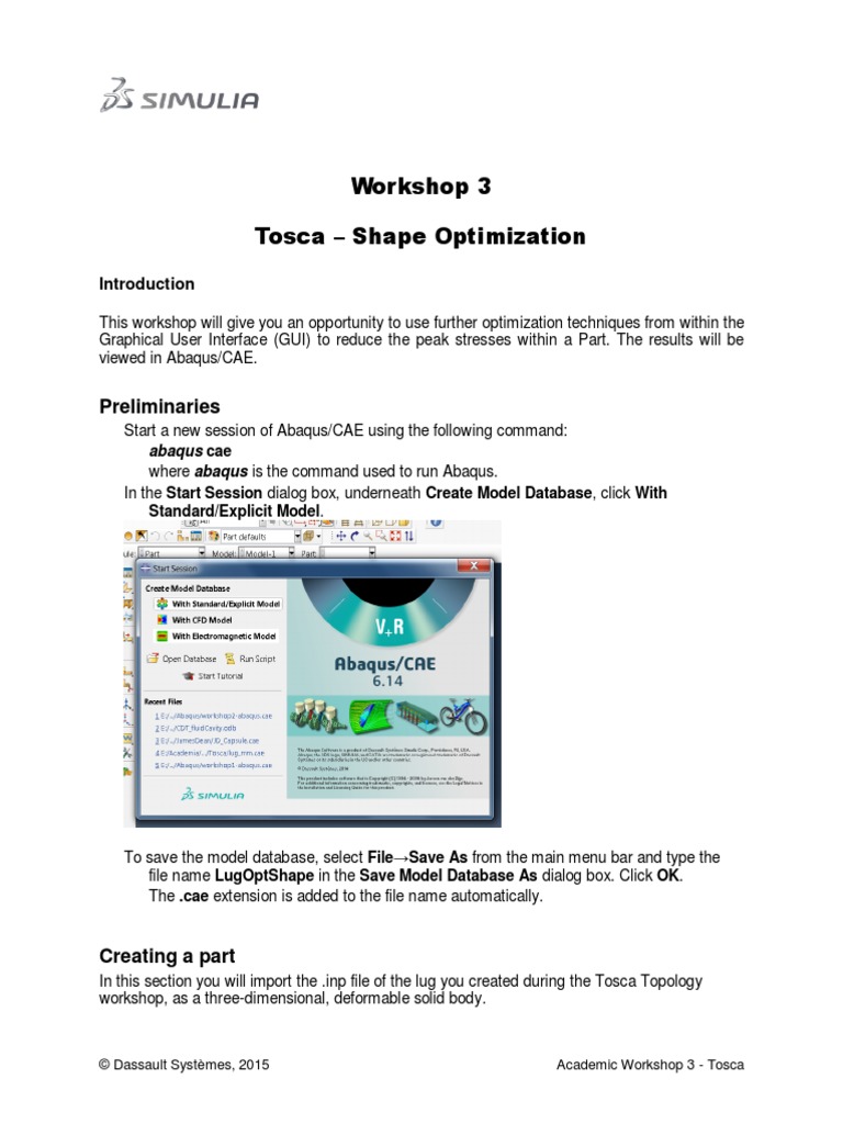 Workshop 3 Tosca - Shape Optimization: Preliminaries | PDF | Menu ...