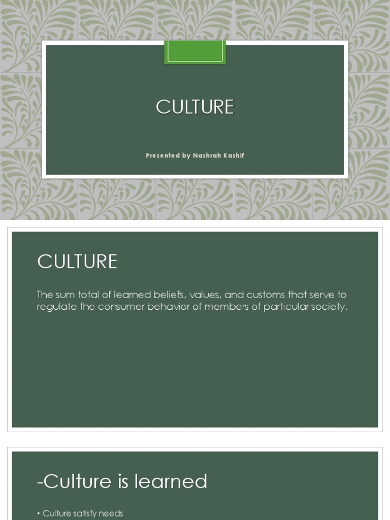 Presentation On Culture | PDF