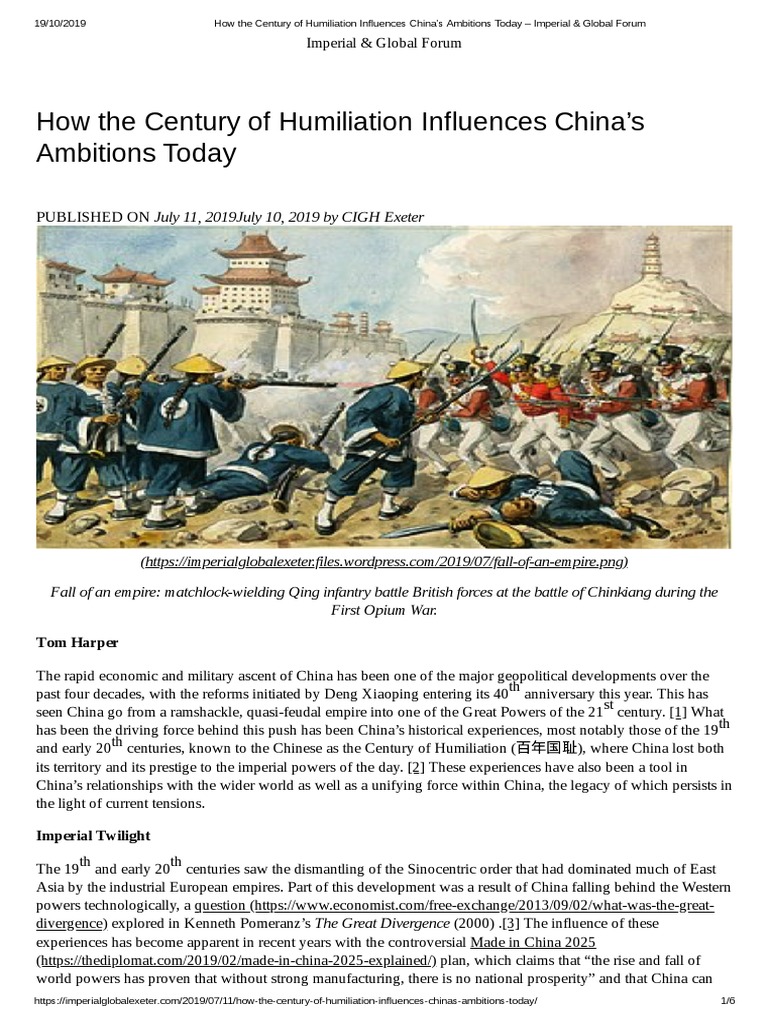 How The Century of Humiliation Influences China's Ambitions Today ...