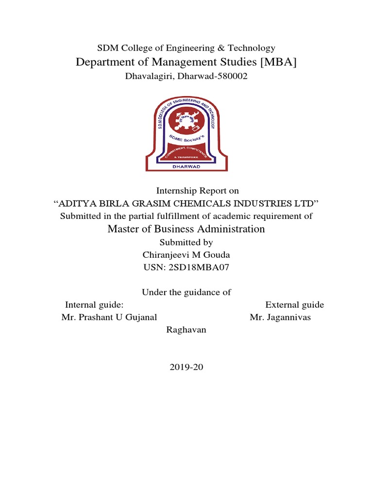 Chiru Internship Cover Page | PDF