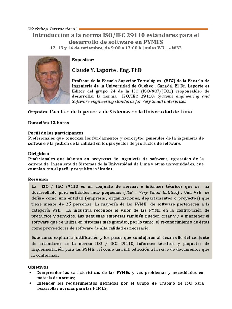 Curso ISO 29110 PDF | PDF | Ingeniería de Sistemas | Ciencia y Tecnología
