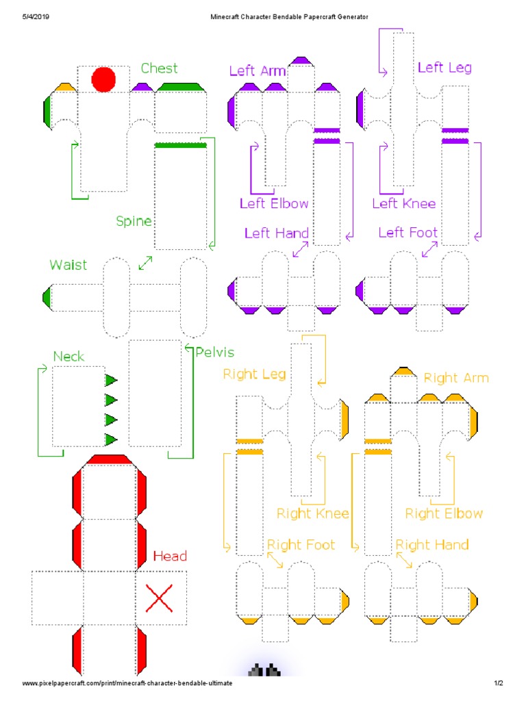Minecraft Character Bendable Papercraft Generator | PDF