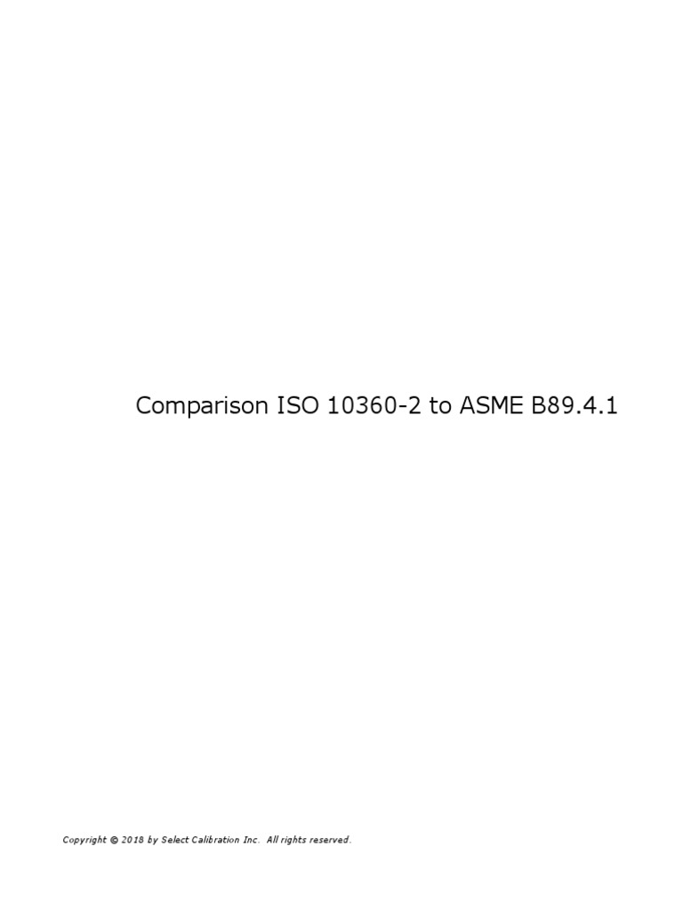 Comparison ISO 10360-2 To ASME B89.4.1 | Download Free PDF ...