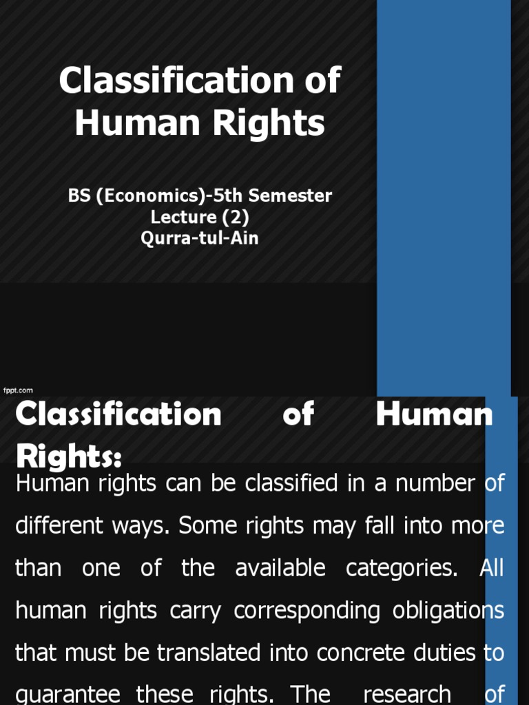 Classification of Human Rights: BS (Economics) - 5th Semester Lecture ...
