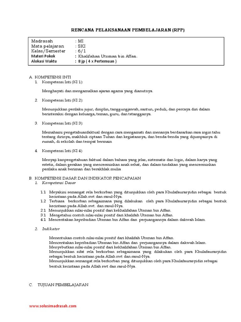 RPP Ski Mi Kelas 6 Semester 1 | PDF | Seni & Disiplin Bahasa | Kajian Bahasa Asing