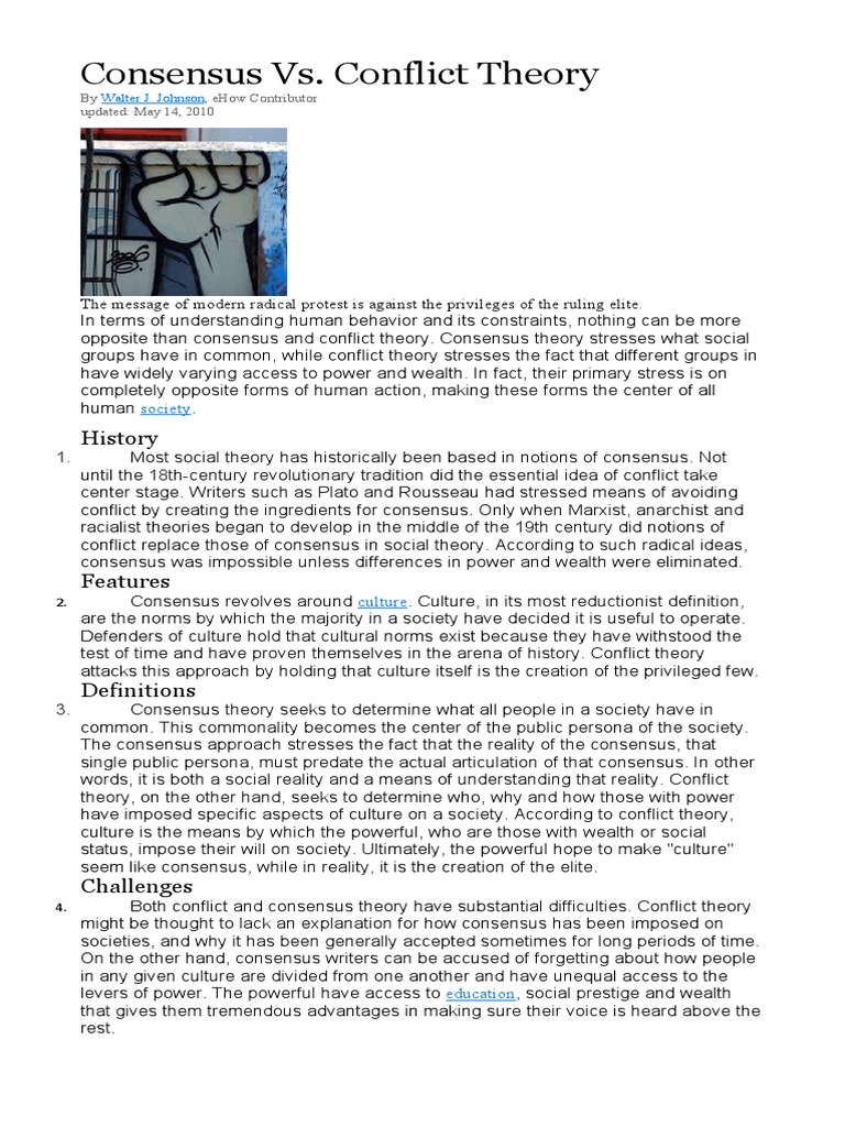 Consensus Vs Conflict | PDF