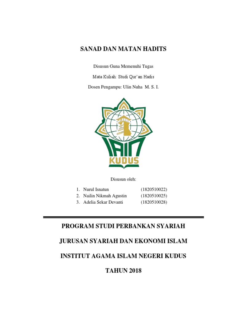 Sanad Dan Matan Hadits | PDF | Kajian Bahasa Asing
