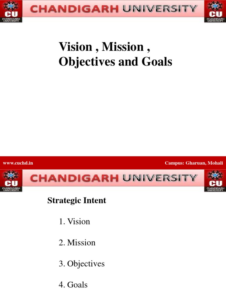 Vision, Mission, Objectives, and Goals Overview | PDF | Goal | Business