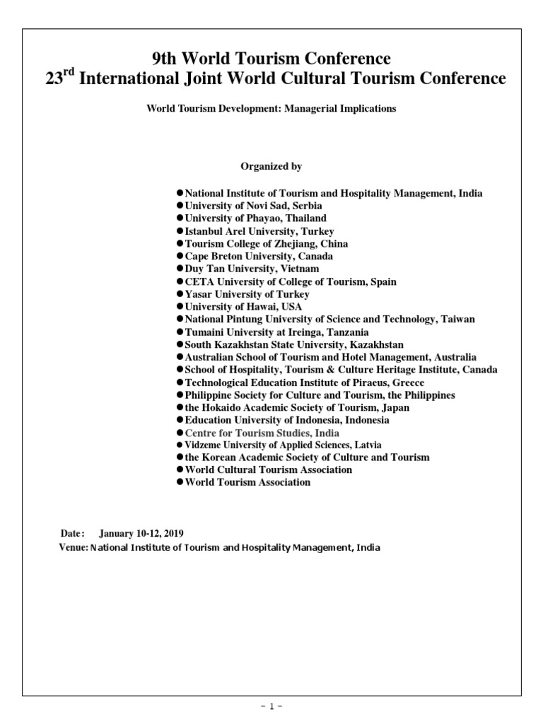 Wto Paper Presentation | PDF | Tourism | Economic Development