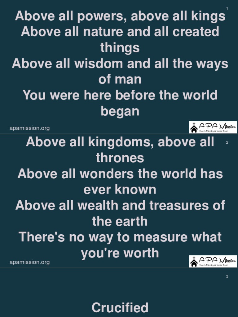 Above All: Lyrics and Meaning | PDF