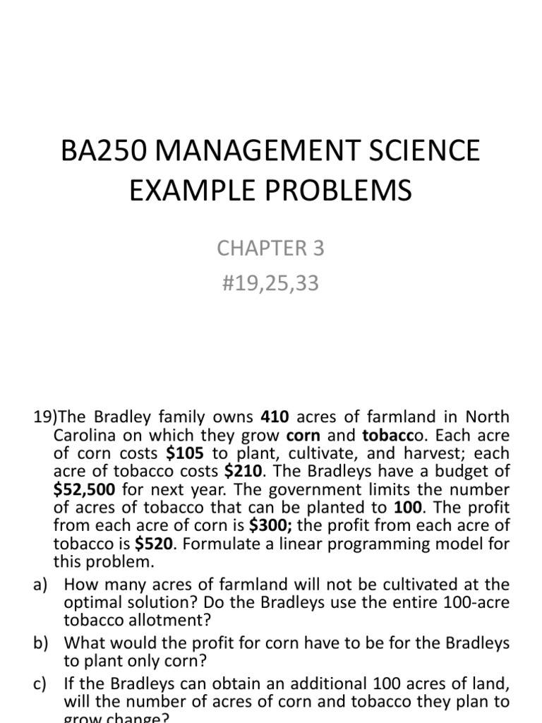 Ch3 Problems | Download Free PDF | Maize | Linear Programming