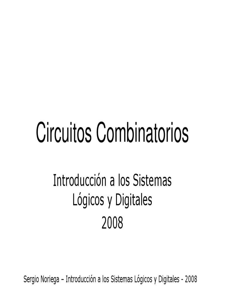 Circuitos Combinatorios PDF | PDF | Puerta lógica | Electrónica digital