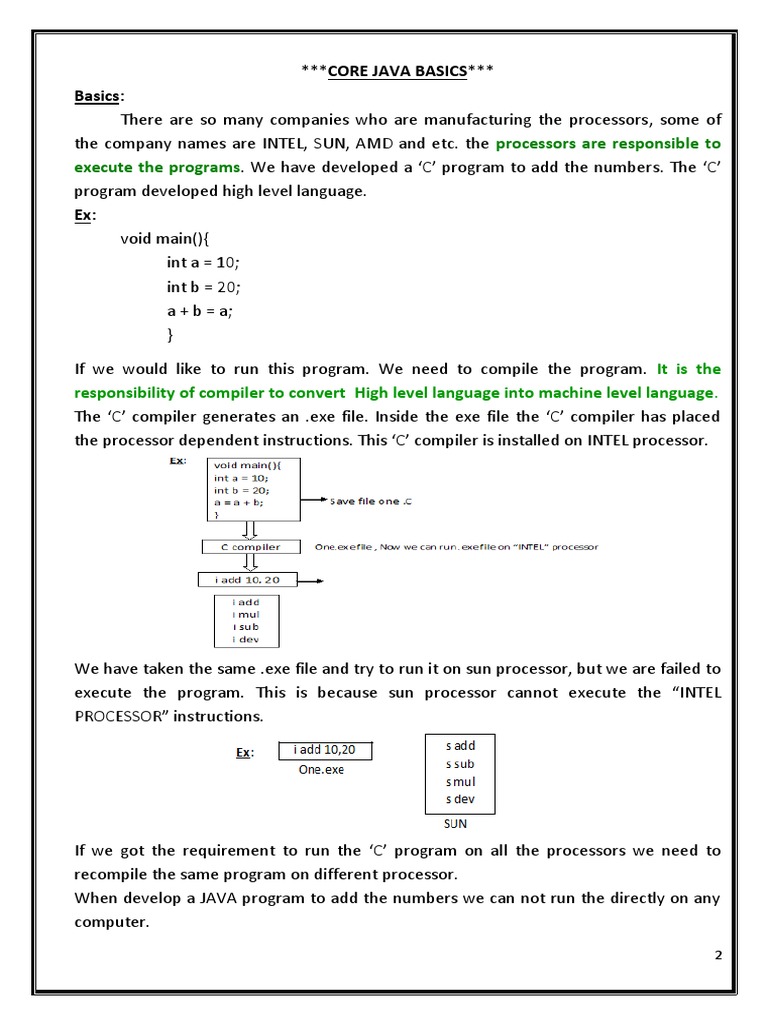 Core Java Basics | PDF | Class (Computer Programming) | Method ...