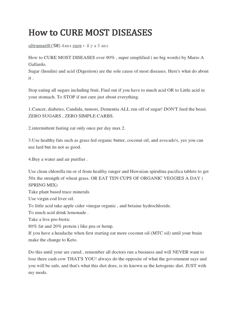 How To CURE MOST DISEASES | PDF