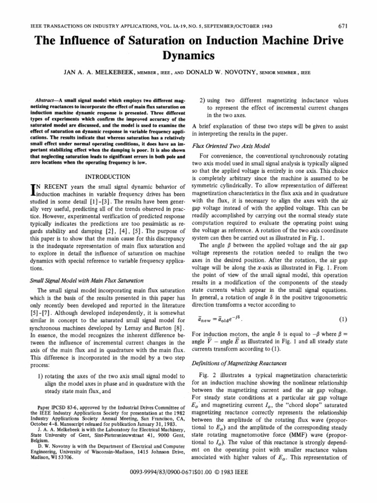 Influence: The of Saturation Induction Drive | PDF | Inductance ...