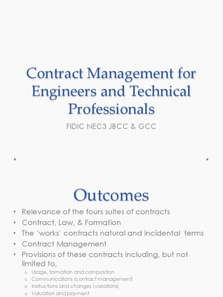 Contract Managment For Engineers and Technical Professionals | PDF ...